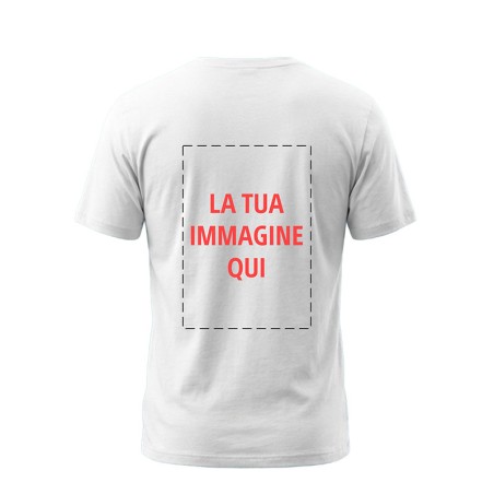 T-shirt bianca con stampa retro personalizzata